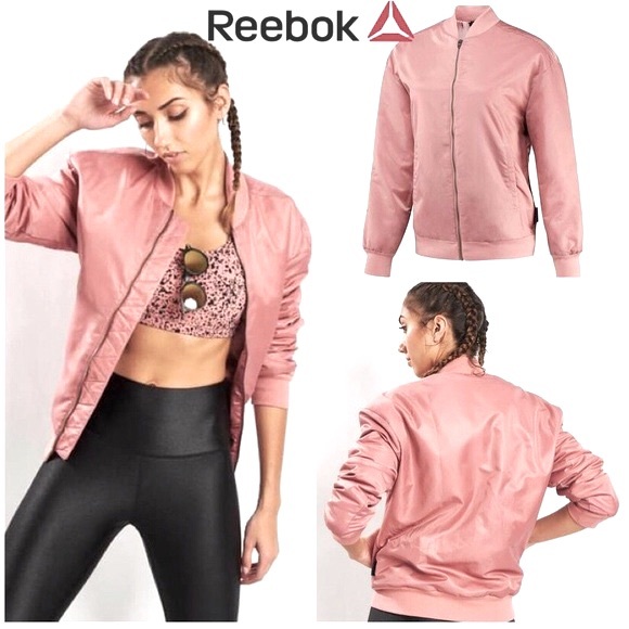 Reebok | Jackets & Coats | Reebok Pink Bomber Jacket | Poshmark